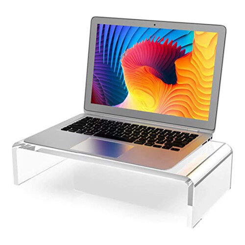 Clear Acrylic Monitor Stand Riser with Ergonomic Screen Elevation and ...