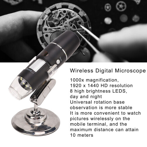 Microscope numérique WiFi 1000X avec caméra HD, zoom 6X, 8 LED on OnBuy