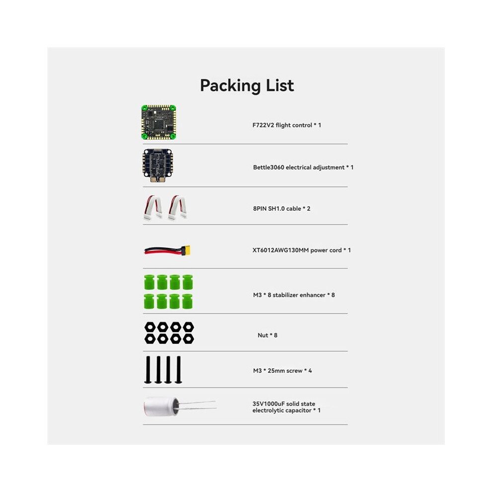F760 V2 FC&ESC FPV Stack F722 V2 Flight Controller 60A AM32 ESC 3-6S ...