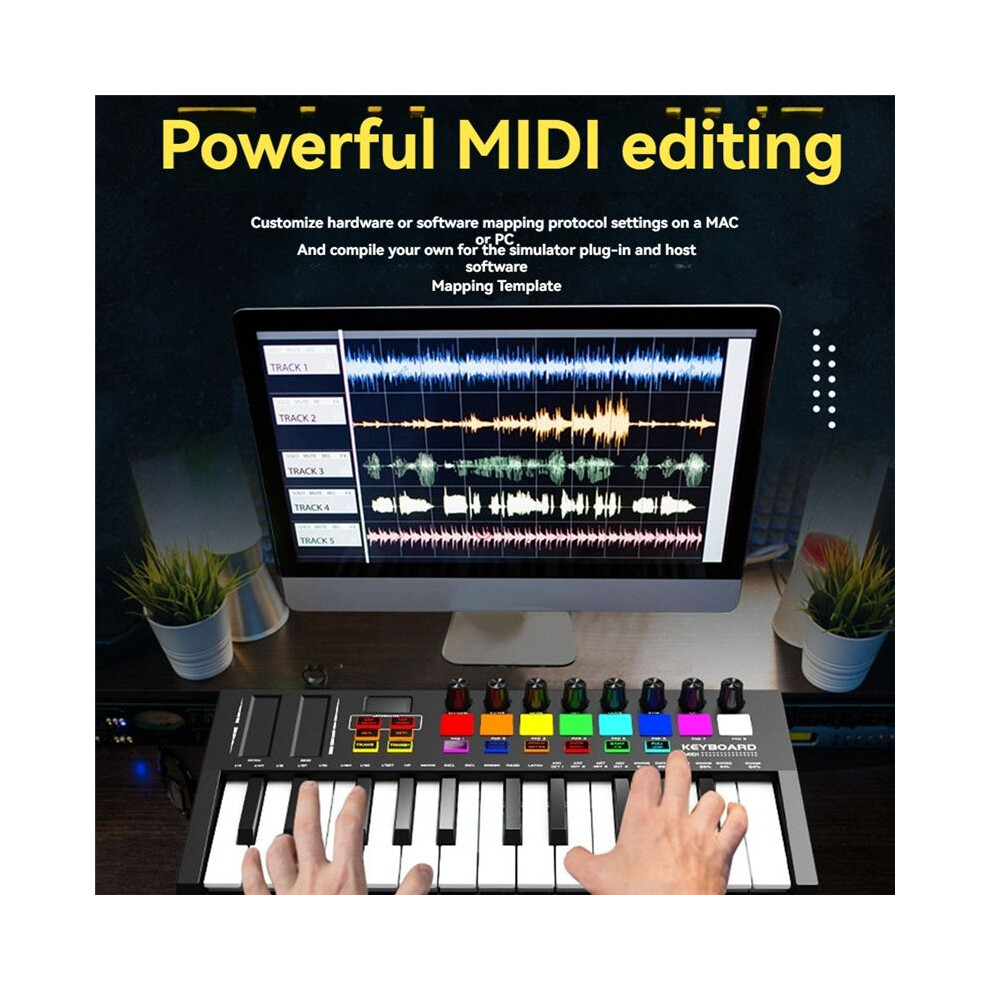 Clavier de Contrôle MIDI Portable, USB, Clavier Séquenceur, Pads de ...