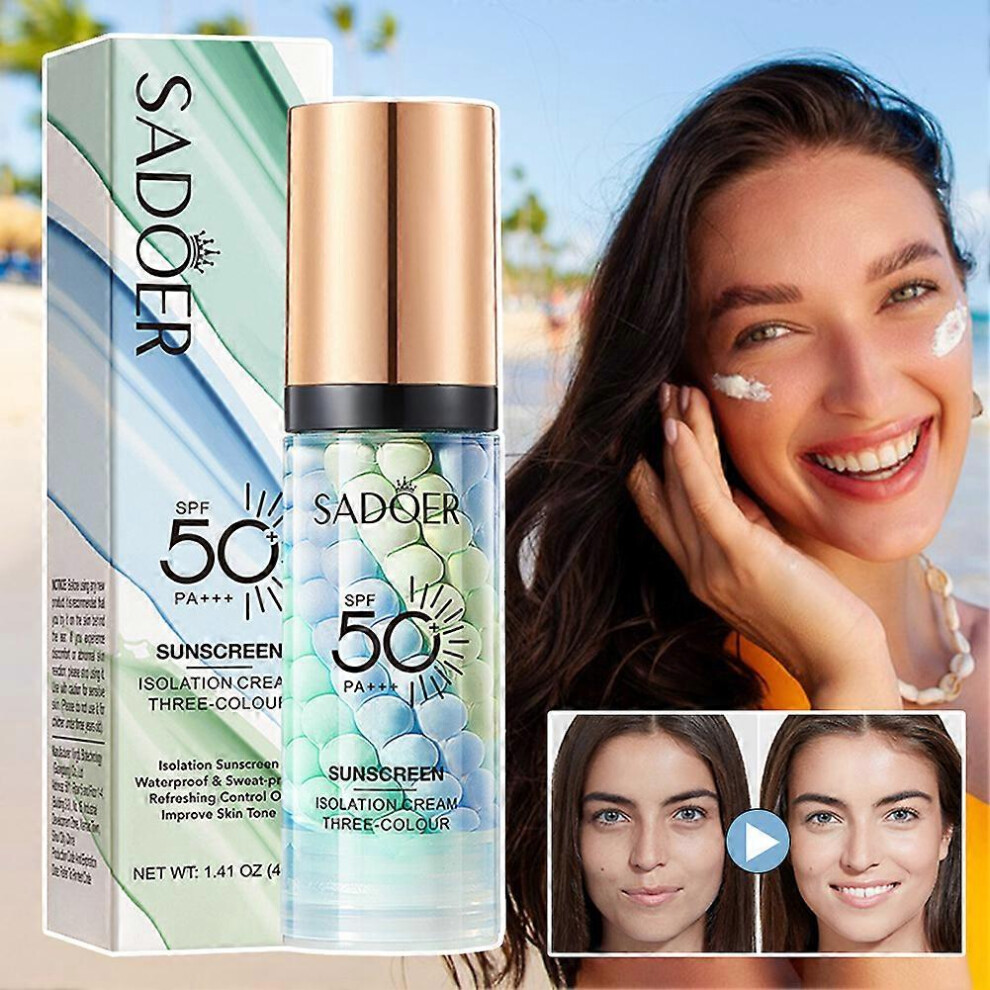 SADOER 3-in-1 Color Correcting Primer SPF50 Sunscreen & Oil Control ...
