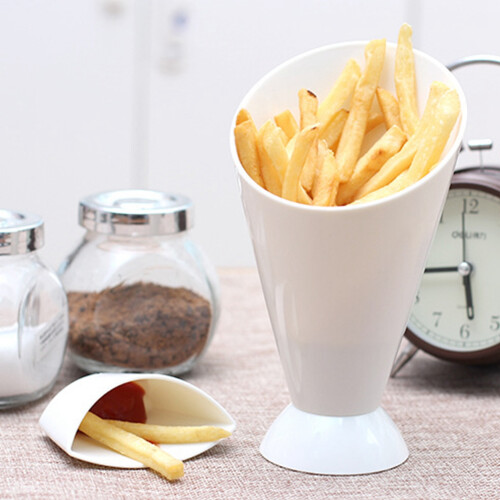 Stylish French Fry Container, Re-usable Sauce Container Fry Cone with ...