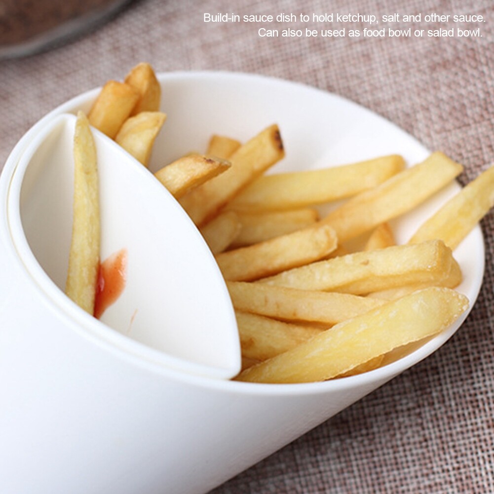 Stylish French Fry Container, Re-usable Sauce Container Fry Cone with ...