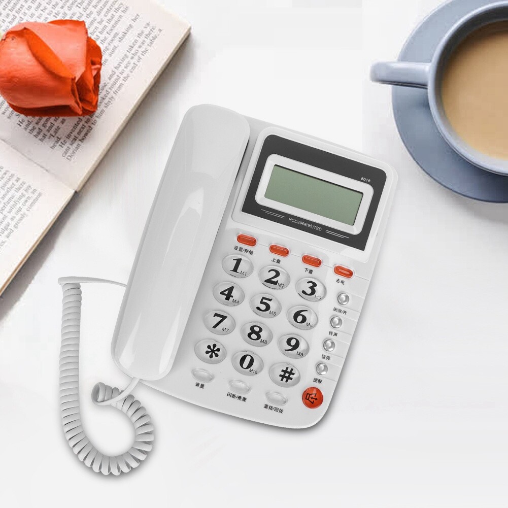 Téléphone de bureau filaire mains libres, téléphone fixe avec ...