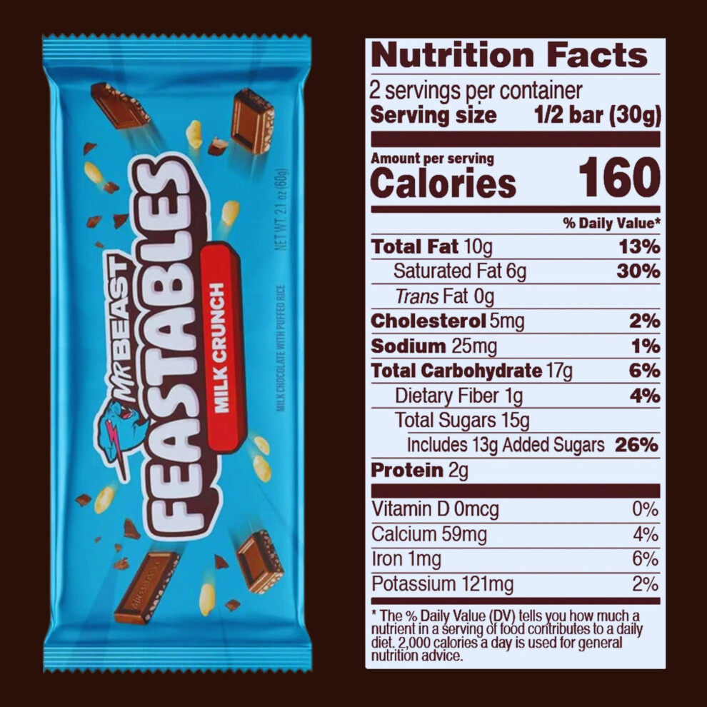 Feastables Mrbeast Milk Chocolate Creamy Healthy Snack Individually ...