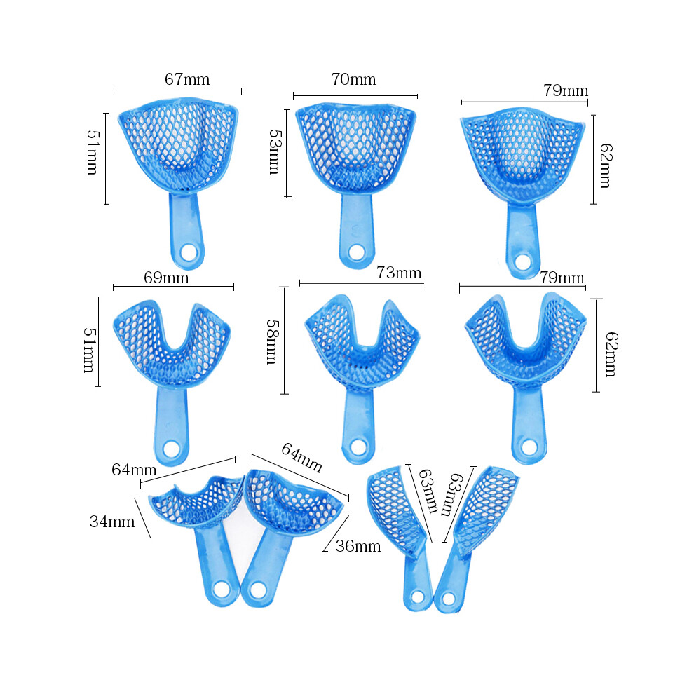 Portaimpronte dentali con bordi lisci, plastica perforata ...