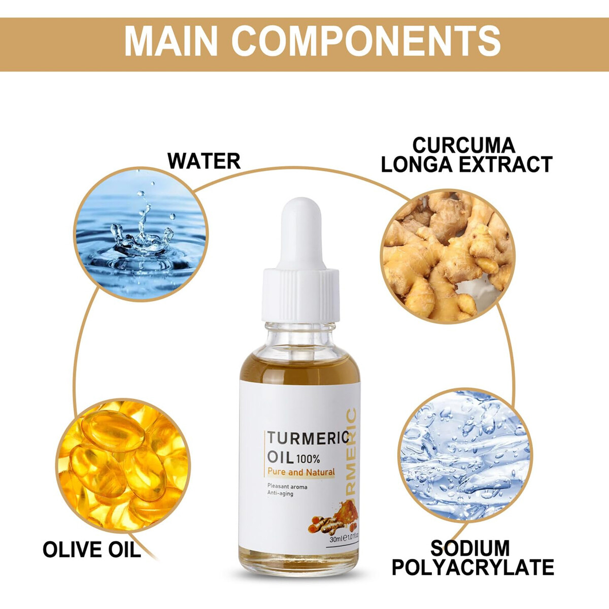 Huile de curcuma bio antioxydante, idéale pour hydrater la peau, 30 ml ...