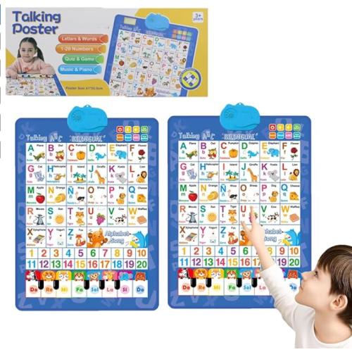 (Red) Talking Poster 2025 Talking Wall Chart For Kids English Talking ...