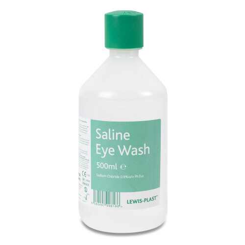 Lewis-Plast Saline Eye Wash Solution, 500ml Bottle for Safe and ...