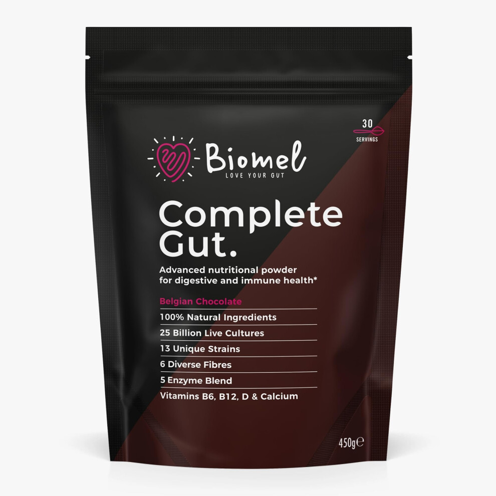 Biomel Complete Gut - Belgian Chocolate - Advanced Gut Health - 450g/30 ...