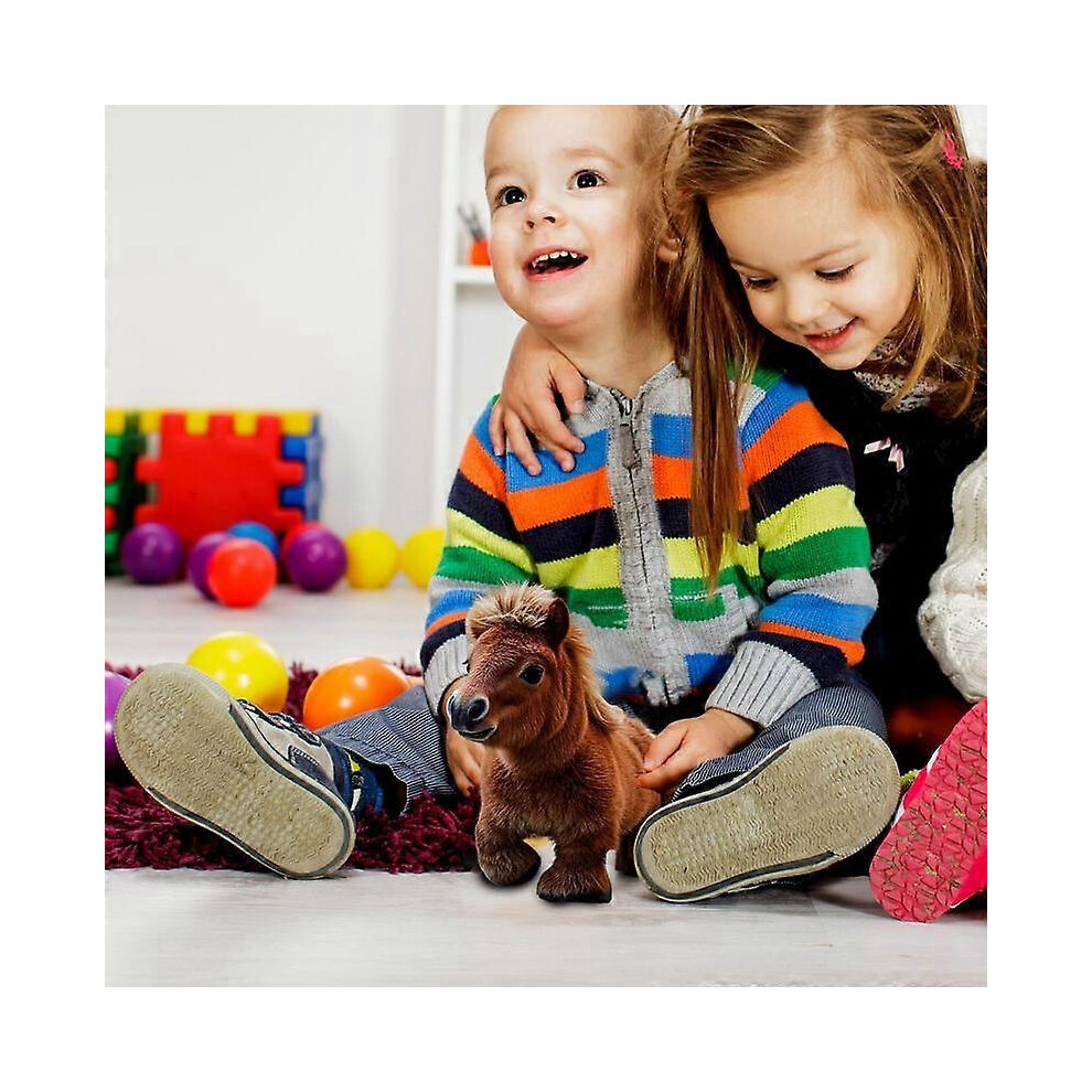 (Brown) Life-like Robotic Horse Pet Companion for Kids, Animated ...