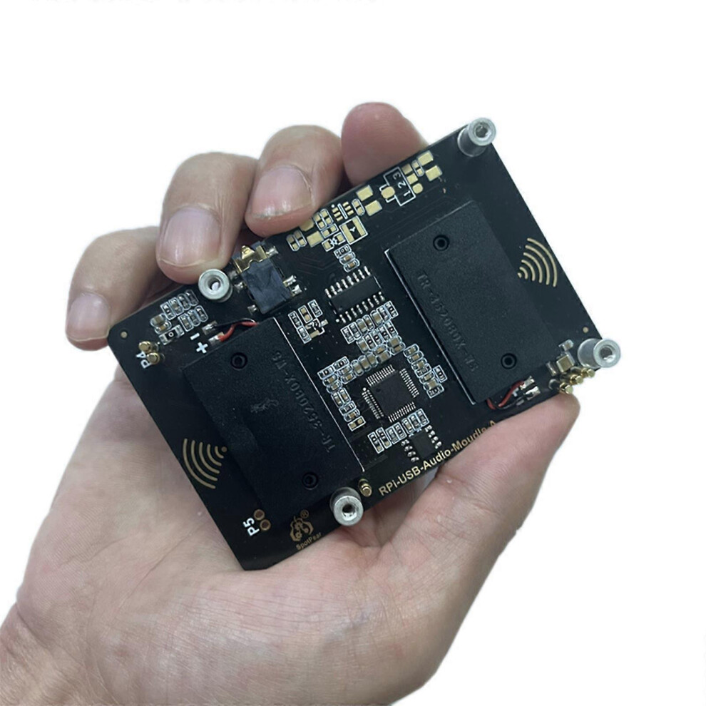 (Pi5 without case) For Pi5 USB Sound Card Moudle HAT with Earphone ...