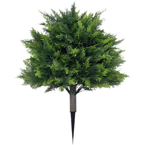 Artificial Cedar Bushes 2Ft Weatherproof Evergreen Trees With Ground ...