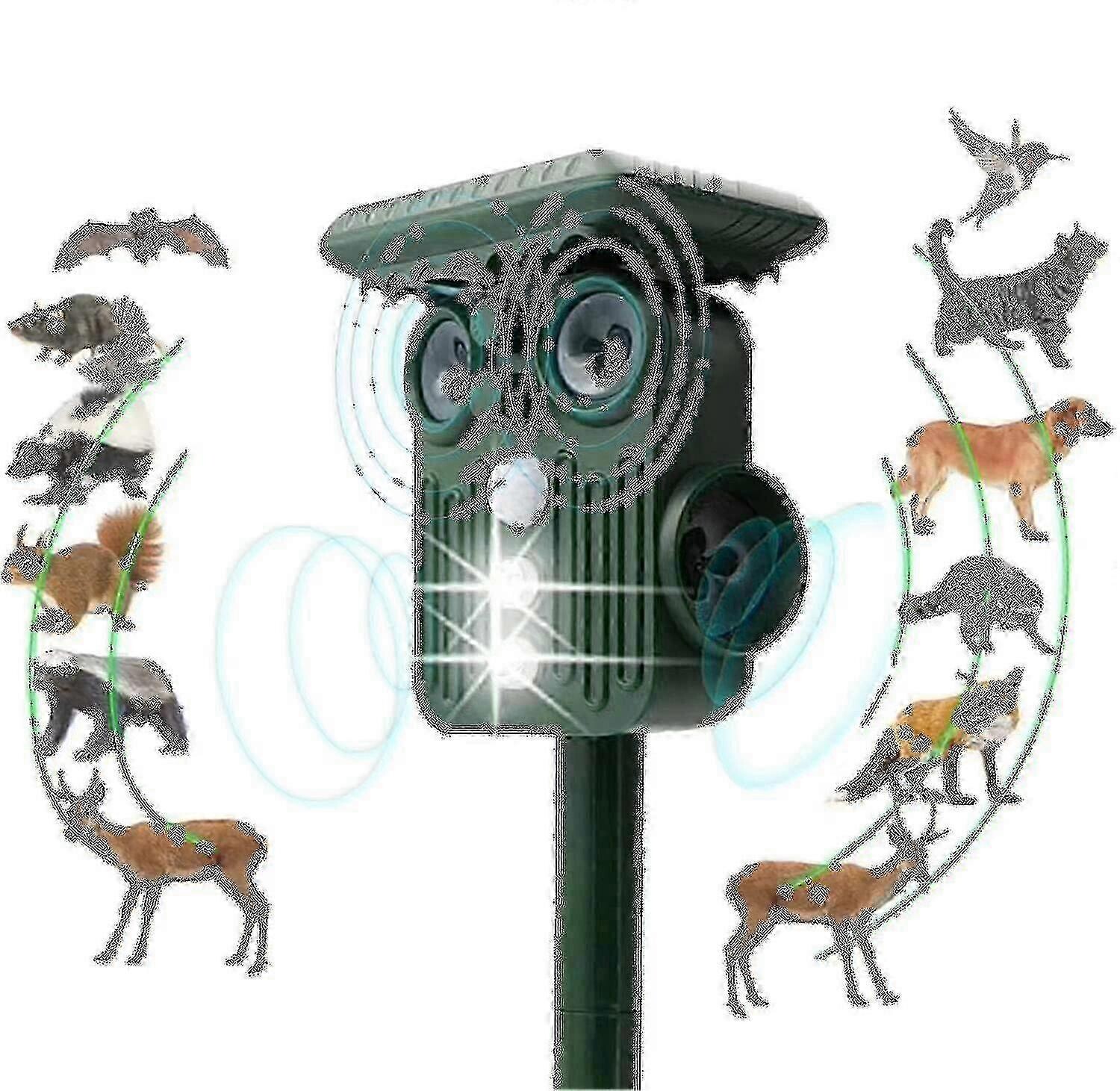 Ultrasonic Solar Deer Repeller - 5 Adjustable Modes - Get Rid Of Deer ...