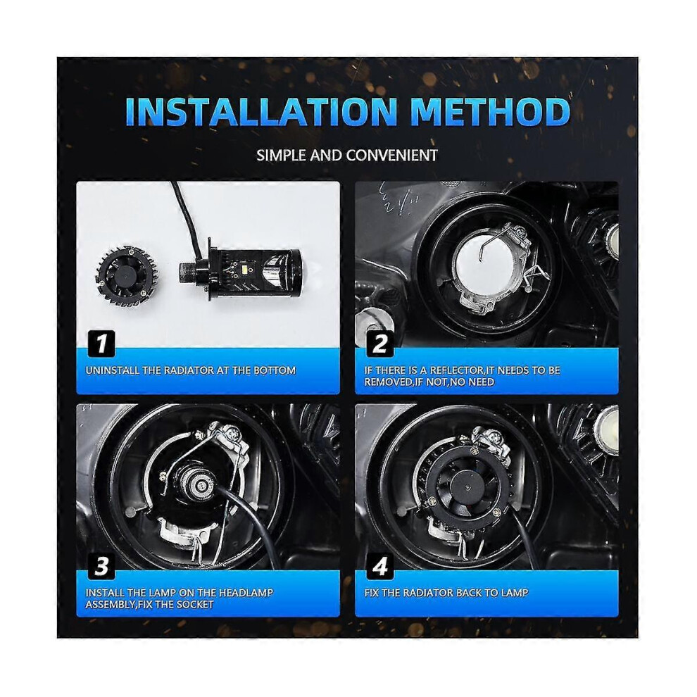 H4 Bi-LED 20000LM 80W Mini Projector Lens Automobiles Bulb Conversion ...