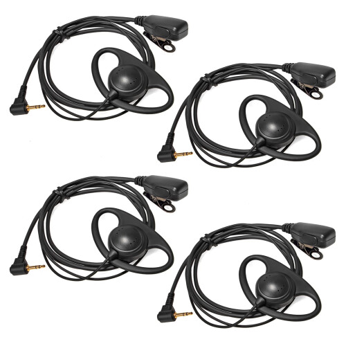 HYSHIKRA 1 Pin 2.5mm Walkie Talkie Earpiece with Mic D Shape Headset ...