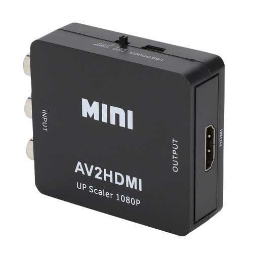 Konwerter RCA na HDMI, 1080P Mini AV na HDMI, wejście kompozytowe ...