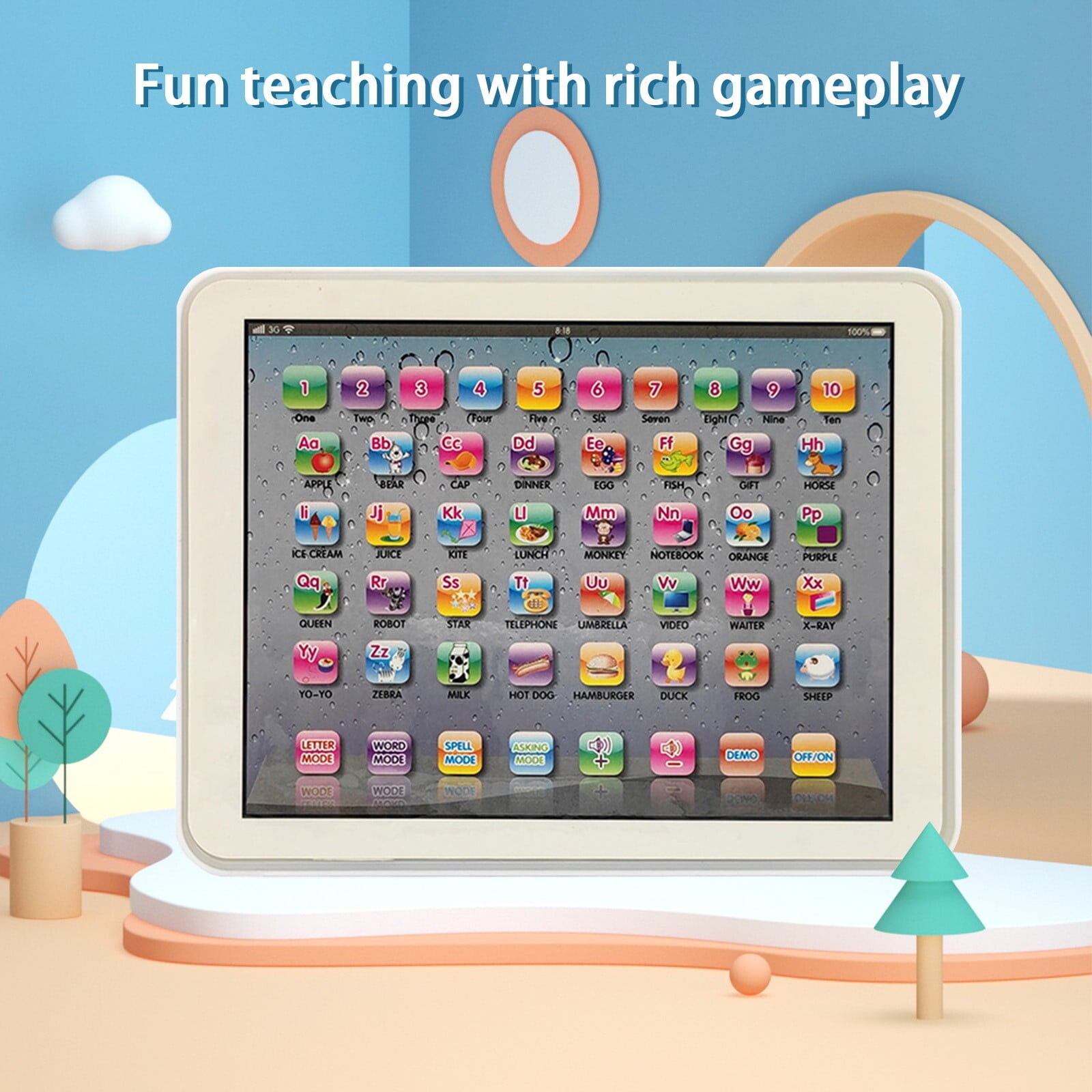 Honeeladyy Lernpad für Kinder mit LED – Interaktives Touch-Tablet für ...