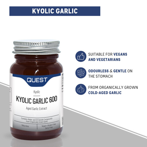 Quest - 90x Kyolic Garlic Tablets. High Strength 600mg Odourless Aged ...