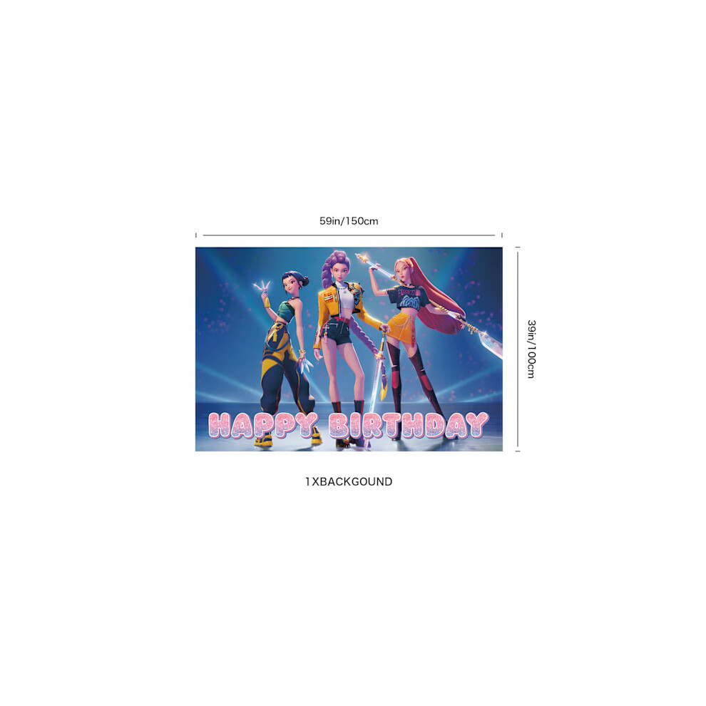 Kit de décoration pour fête d'anniversaire K-pop Demon Hunters ...