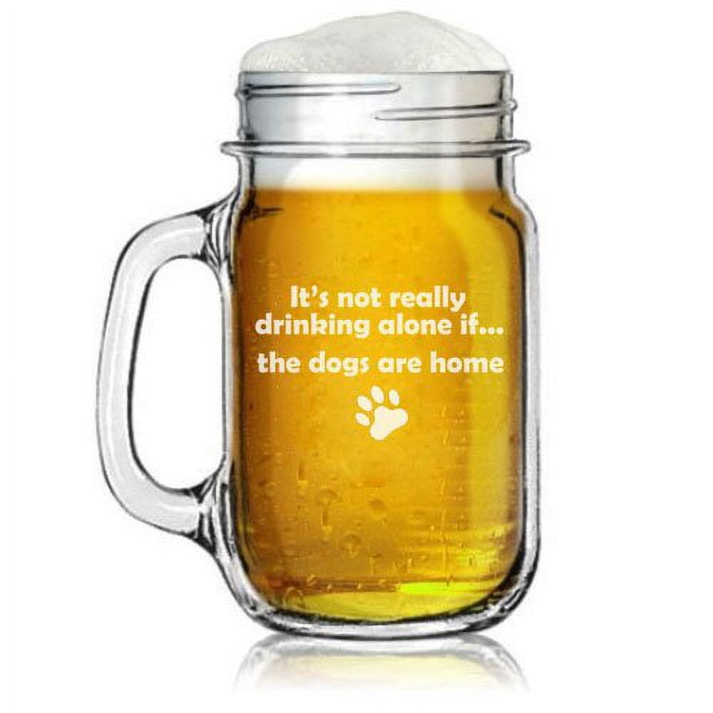 Mug en verre Mason Jar de 473 ml avec anse - Humour : On n'est pas ...