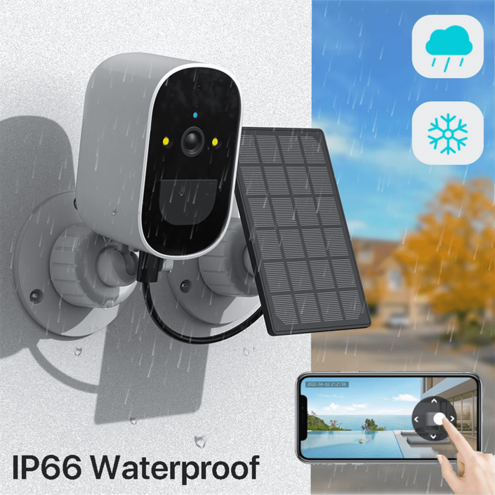 WLAN-IP-Kamera mit Solarpanel und Akku, kabellos, für den Außenbereich ...