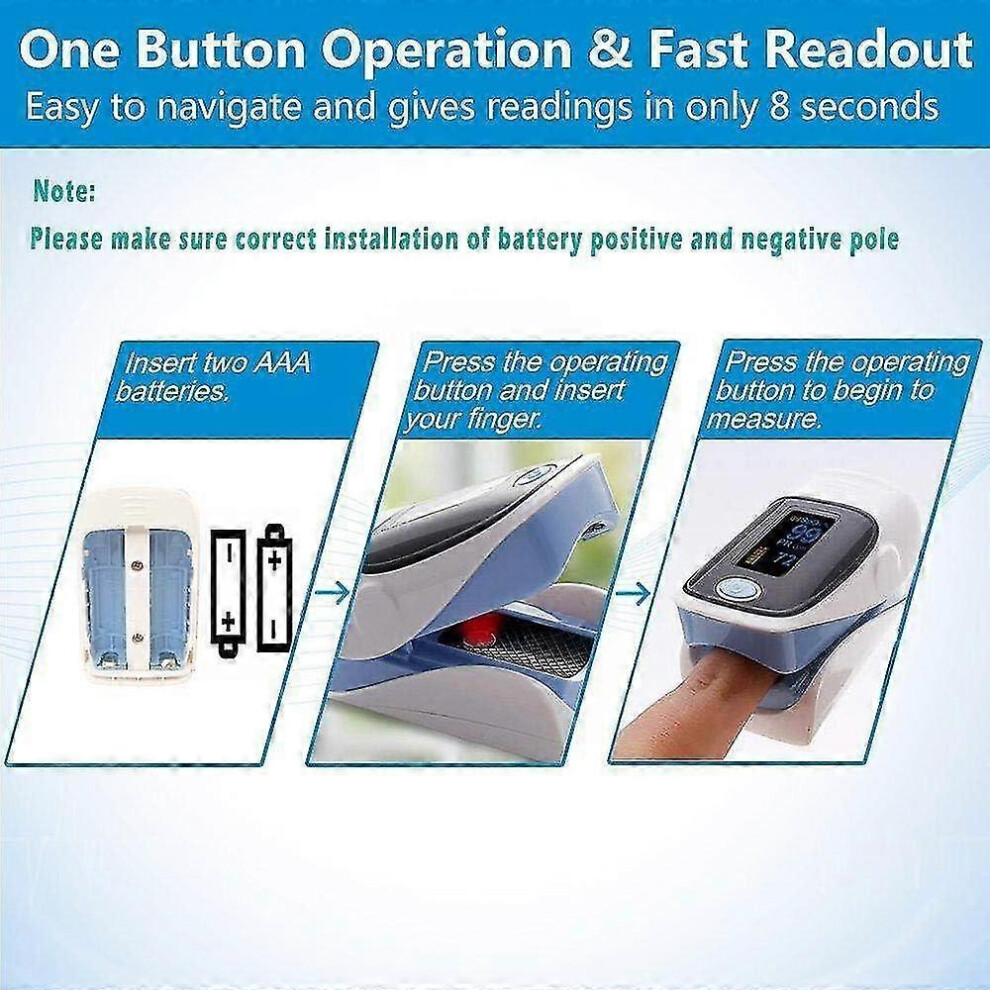 Blood Oxygen And Pulse Tester Professional Oximeter with Oled Display ...