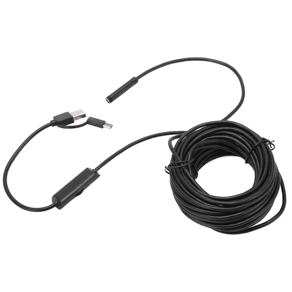 Caméra endoscopique industrielle USB HD avec câble flexible, éclairage ...