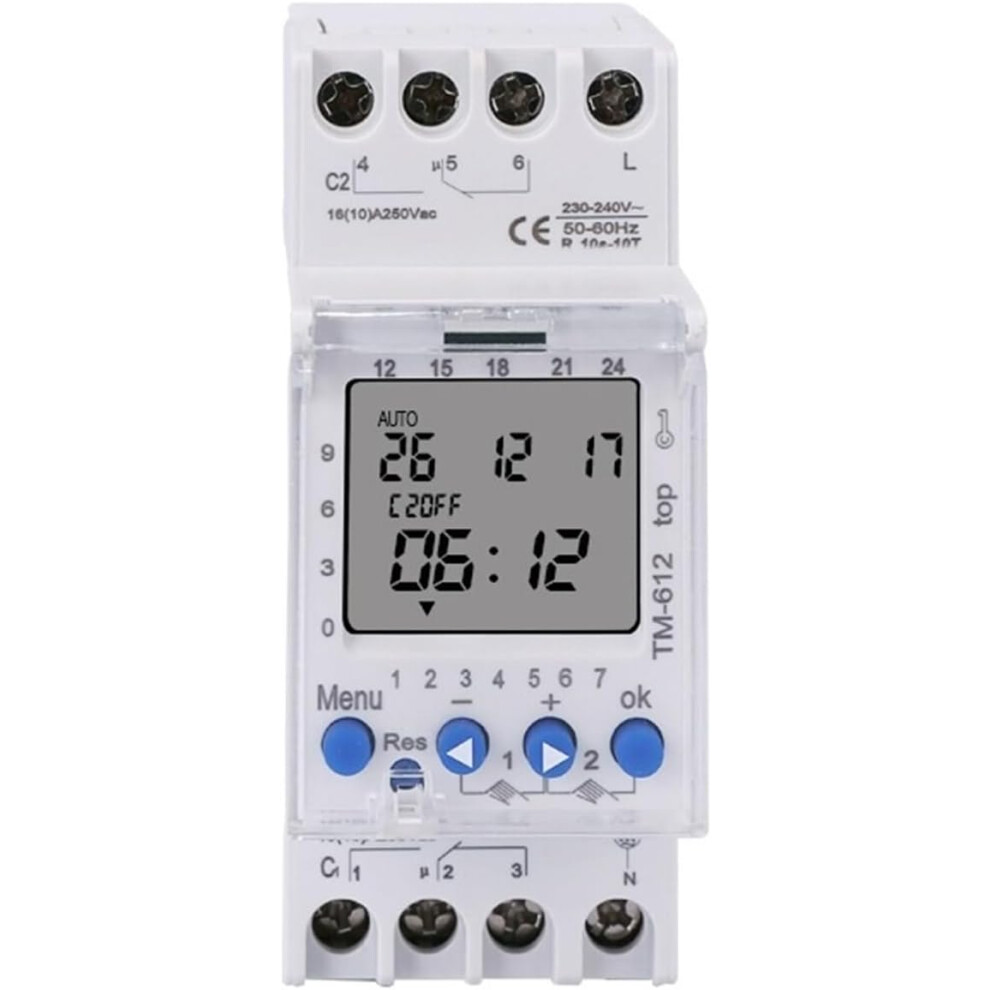 7 Day Programmable Digital Timer Switch 220V Dual Channel LCD Display ...