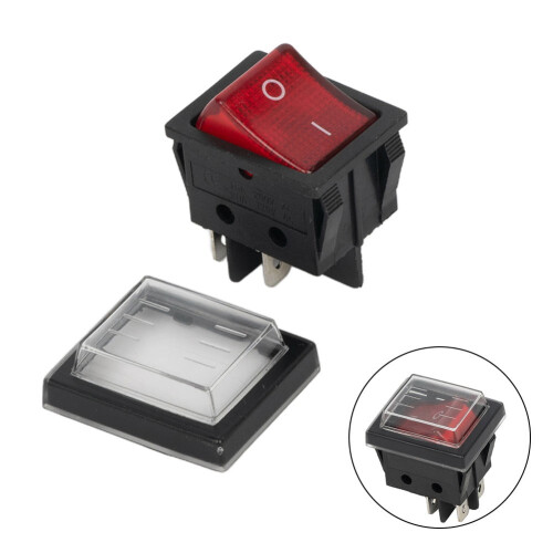 HARFELL RED 2 Position 4 Pin Rocker Switch ON OFF 16A 250VAC 20A 125VAC ...