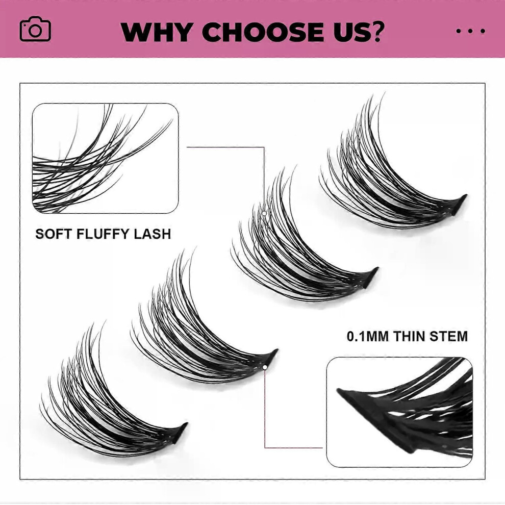 (15rows-FH03)GROINNEYA DIY Lashes Extension Kit Individual Lashes ...