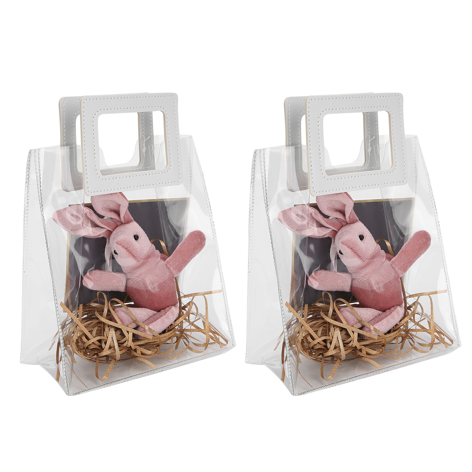 Sac cadeau transparent compact et réutilisable avec poignée, en PVC ...