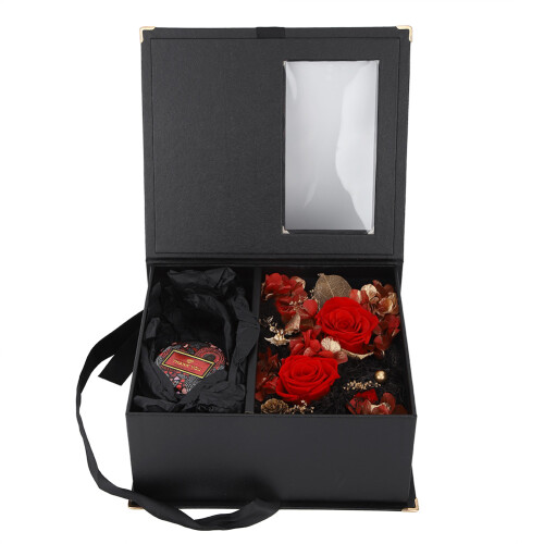 Coffret cadeau romantique pour la Saint-Valentin : composition florale ...