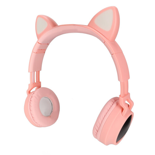 Auriculares supraaurales para niños con orejas de gato LED ...