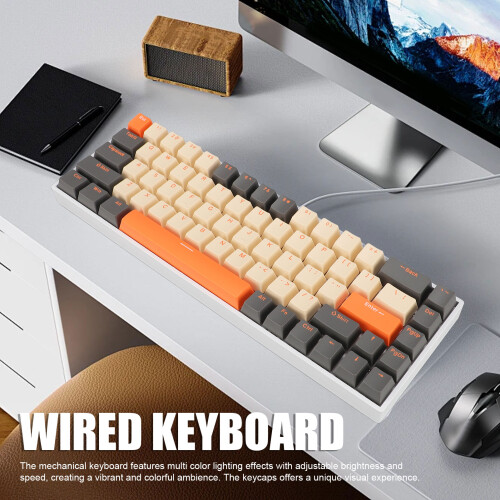 Teclado mecánico 60% con 68 teclas RGB blanco on OnBuy
