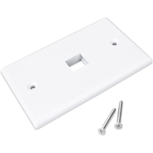 20-Pack 1 Port Jack Wall Plate, Low Profile Ethernet Wall Plate Single ...