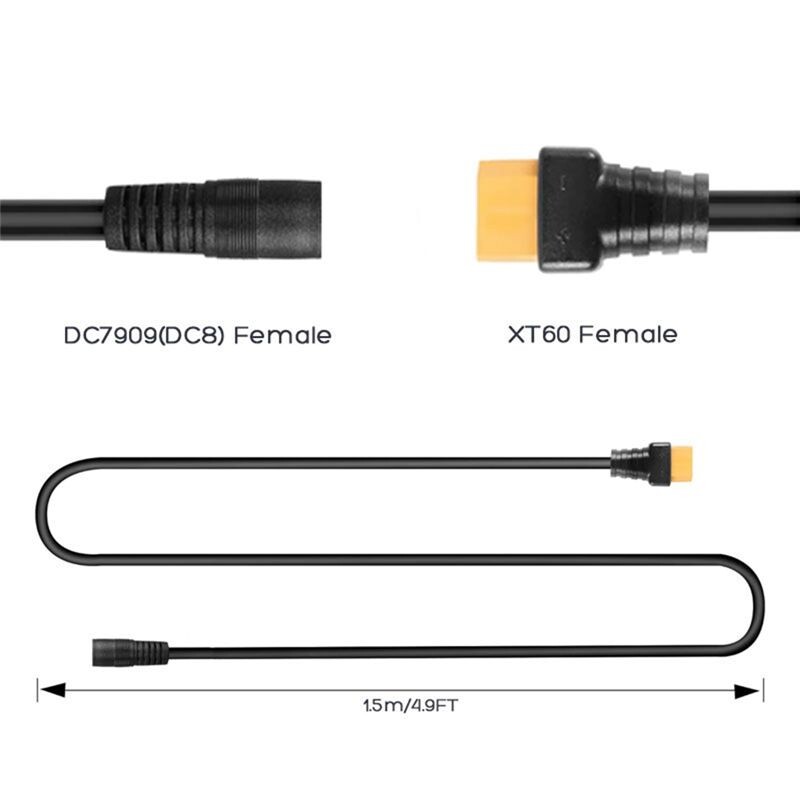 14AWG DC8mm Buchse DC7909 auf XT60 Buchse Solarpanel-Ladekabel für Goal ...