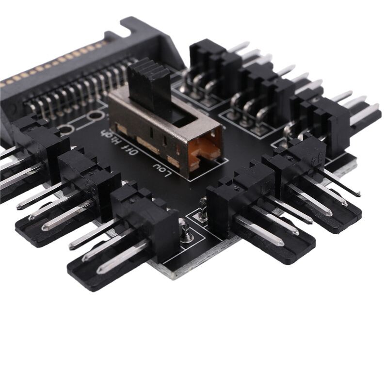3X Multi-Weg Splitter Kühler Lüfter Hub PC Computer 1 zu 8 3pin 12 V ...