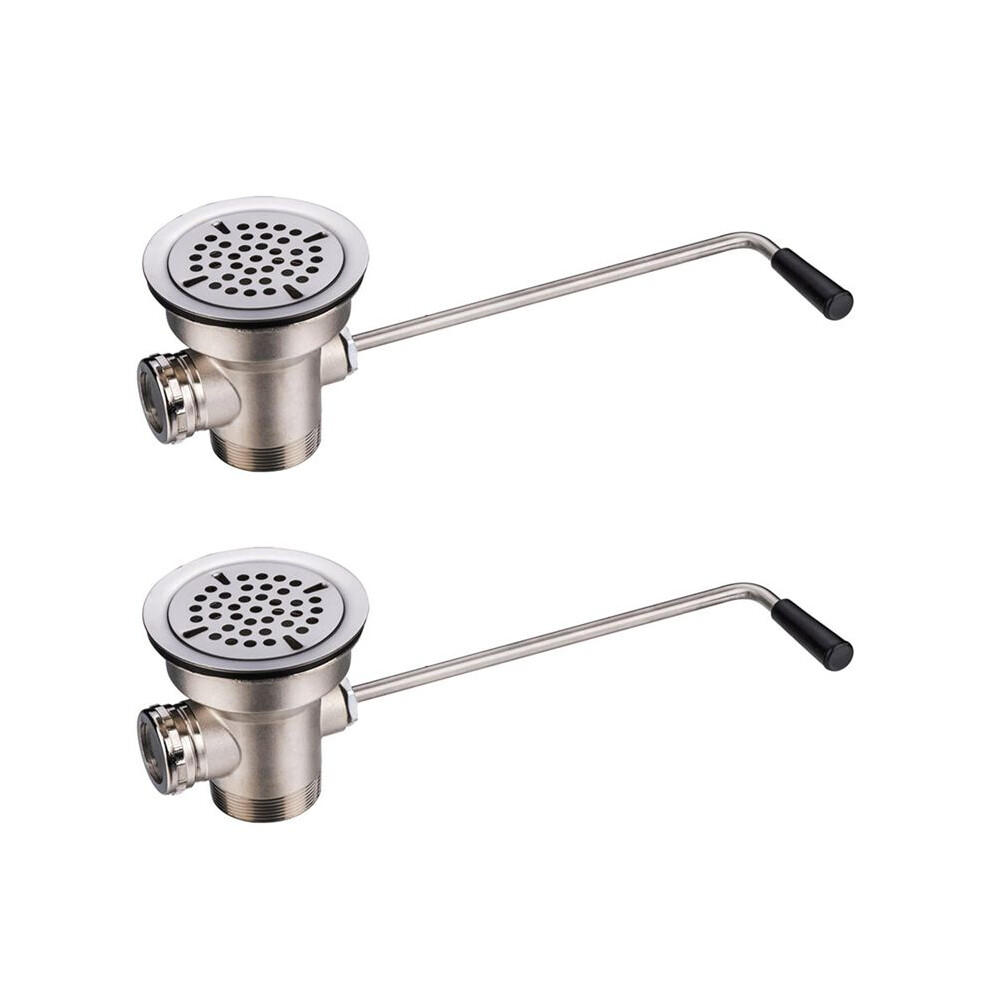 2pcs 3-1/2inch Commercial Sink Drain with Twist Lever Handle, Waste ...