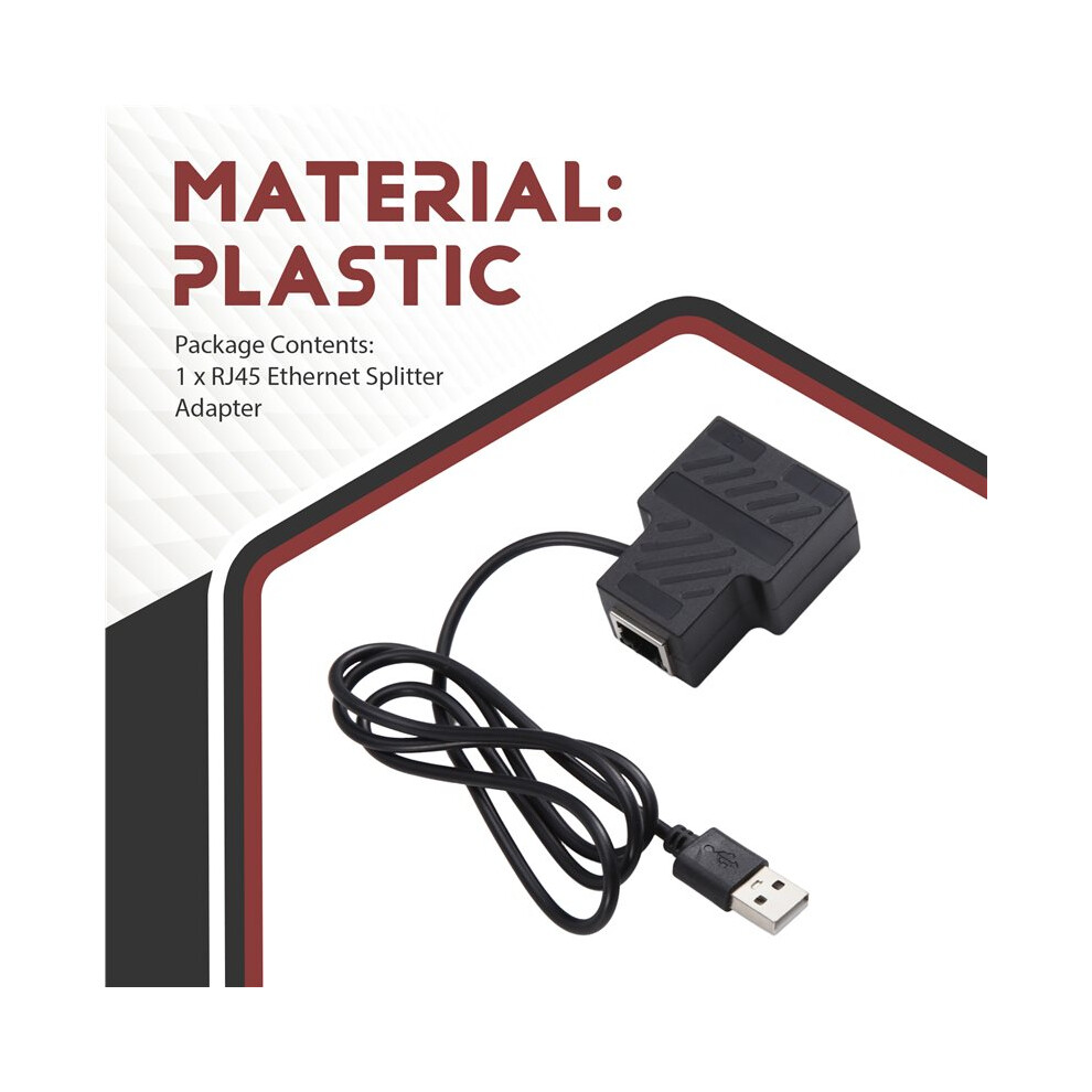 100-Mbit/S-Ethernet-Splitter-Adapter mit Stromkabel, RJ45-LAN-Anschluss ...