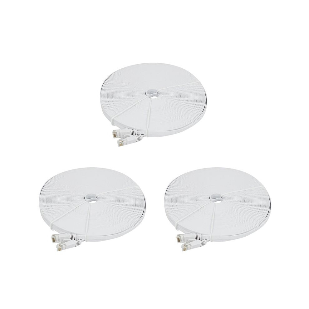 3X Cat 6 Ethernet Cable 100 Ft (30 Meters) Flat Slim Long Internet ...