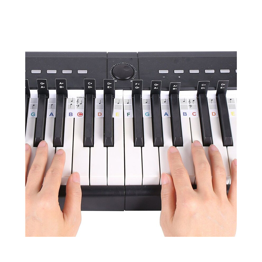 4 PCS 88 Keys Removable Piano KEY Labels Piano Keyboard Stickers Piano ...