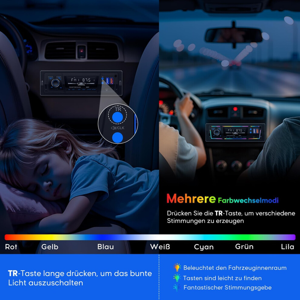 Car Radio RDS,Car Radio with Type C Charging Port, FM/AM Remote Control ...