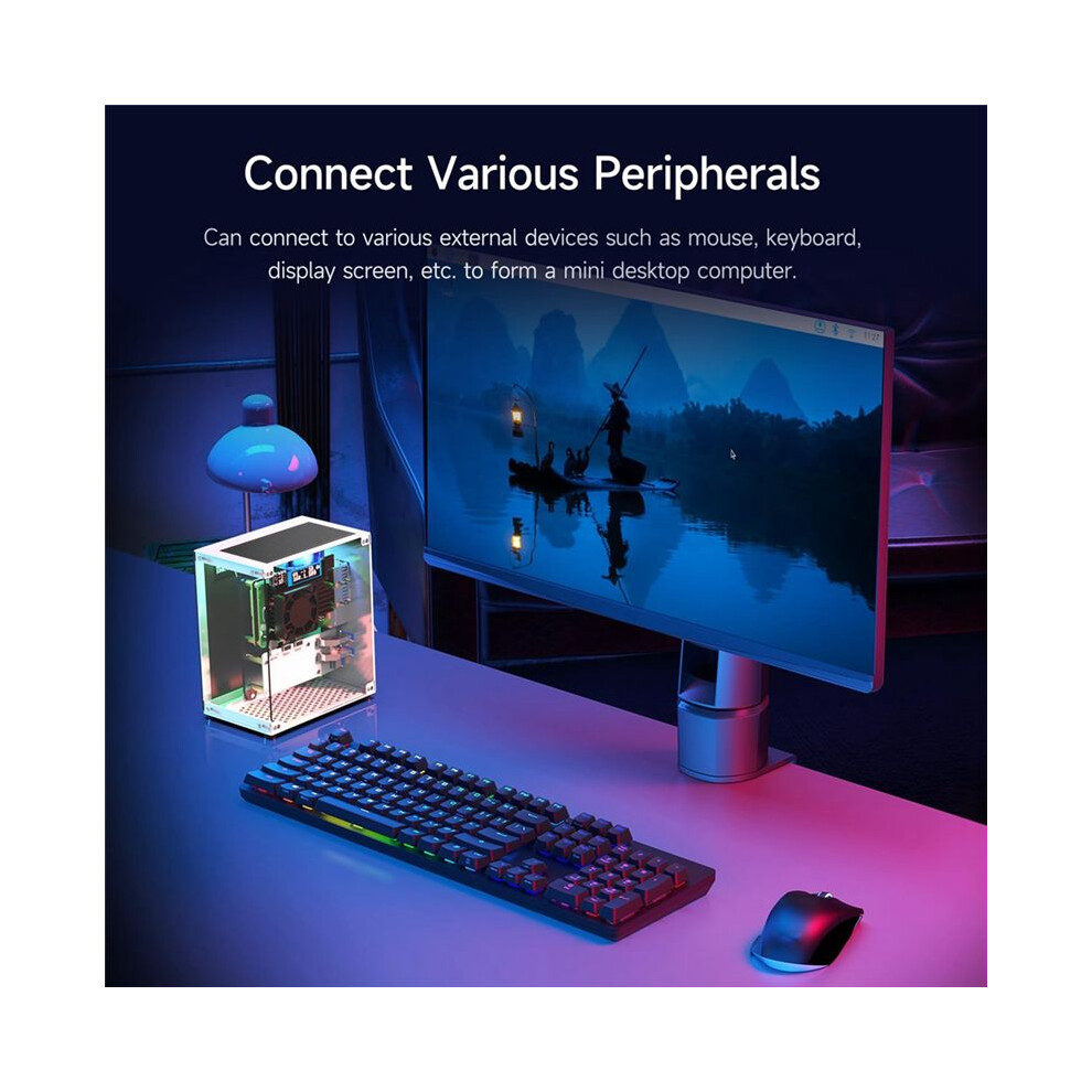 Für Raspberry Pi 5-Gehäuse, Micro-Desktop-Gehäuse mit Aktivem Kühler ...