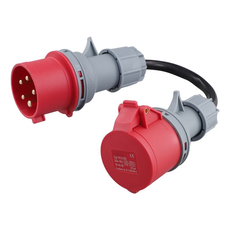 5 Pin Red 32A Male to 16A Female CEE-Adapter Gen Ev Charger Extension ...