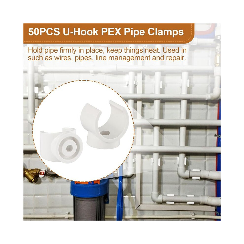 PEX Clips Pipe Clamp, 100Pcs 1/2 Inch Pipe Clamp for PVC Water Pipes ...