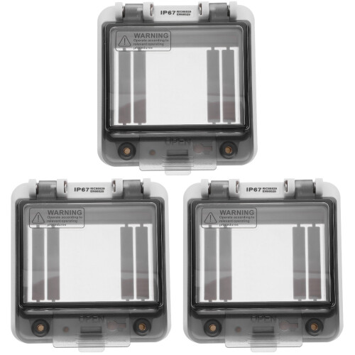 3Pcs Pc Material Breaker Box Cover Grey 4 Way Circuit Distribution Box ...