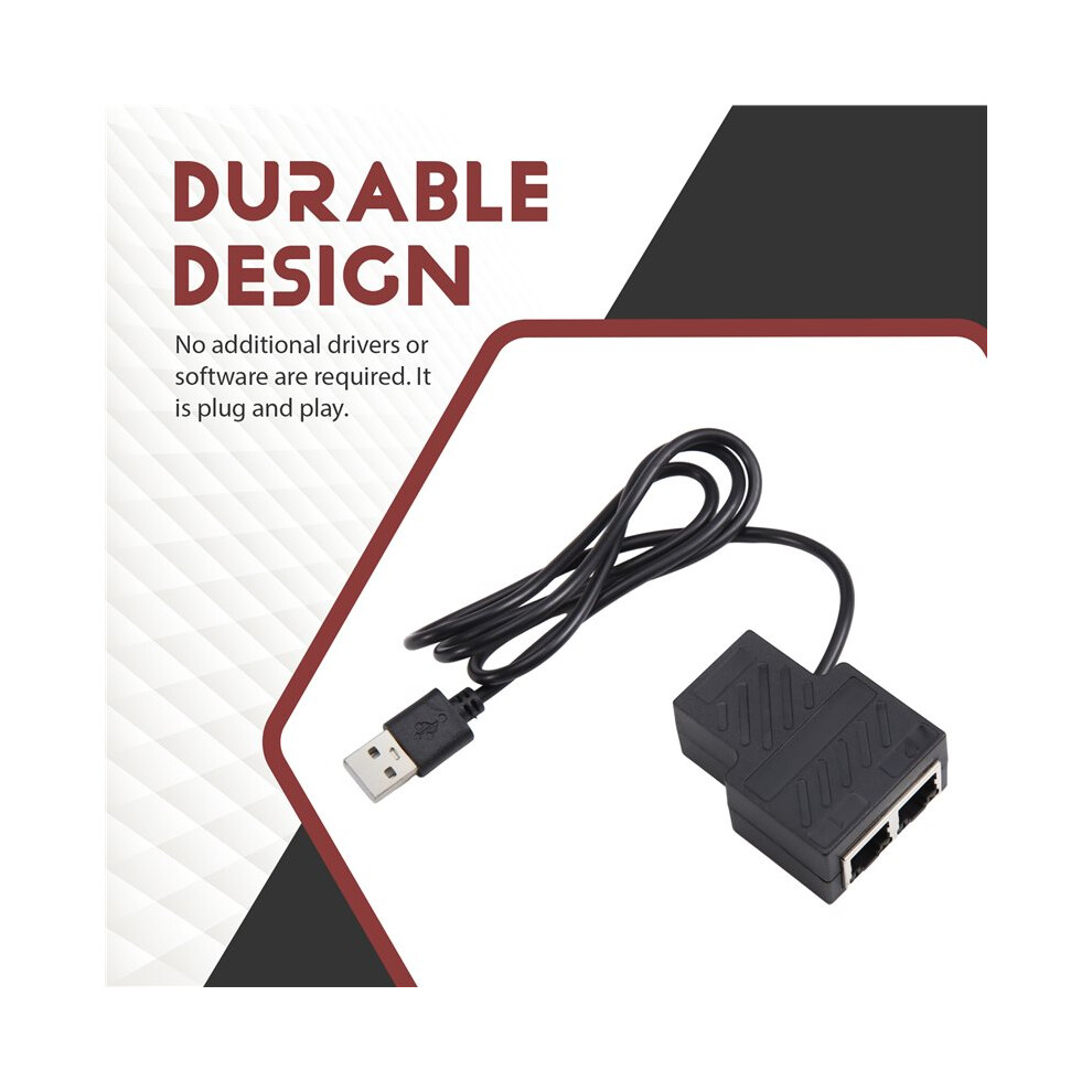 100-Mbit/S-Ethernet-Splitter-Adapter mit Stromkabel, RJ45-LAN-Anschluss ...