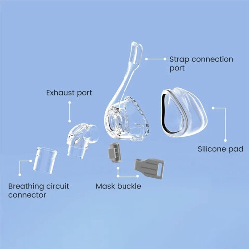Neus-CPAP-Masker met Hoofdband en Slang, Siliconen Gelkussens voor ...