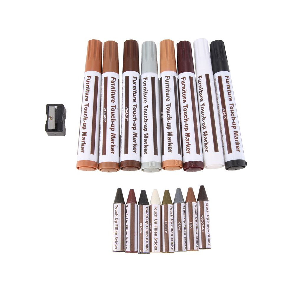 Furniture Repair Kit Wood Markers - Set of 17 - Markers and Wax Sticks ...